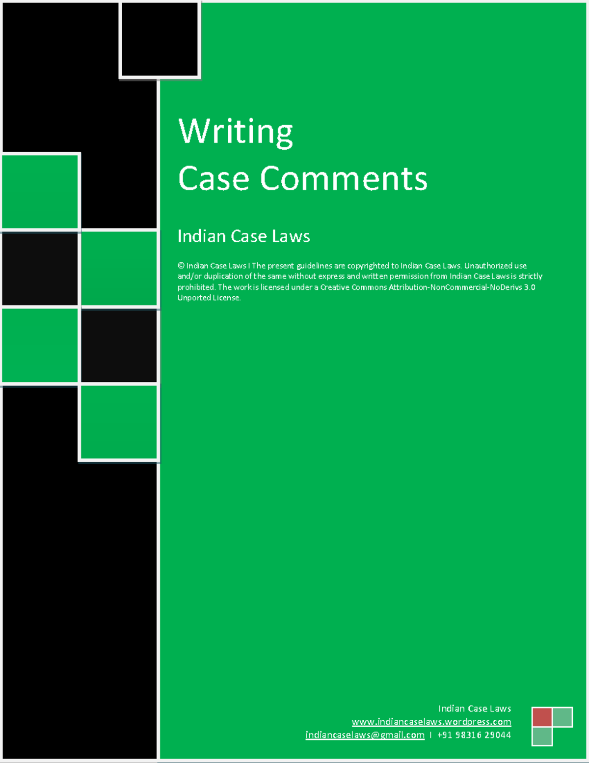 Writing-case-comments - Writing Case Comments Indian Case Laws © Indian ...