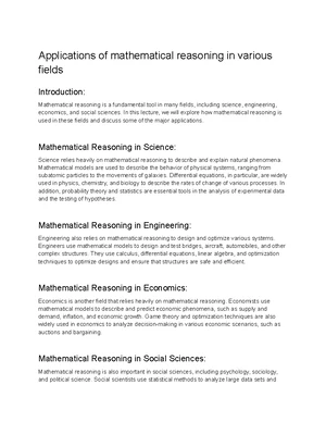 Math - Study Notes, Assignments & Exams - Studocu