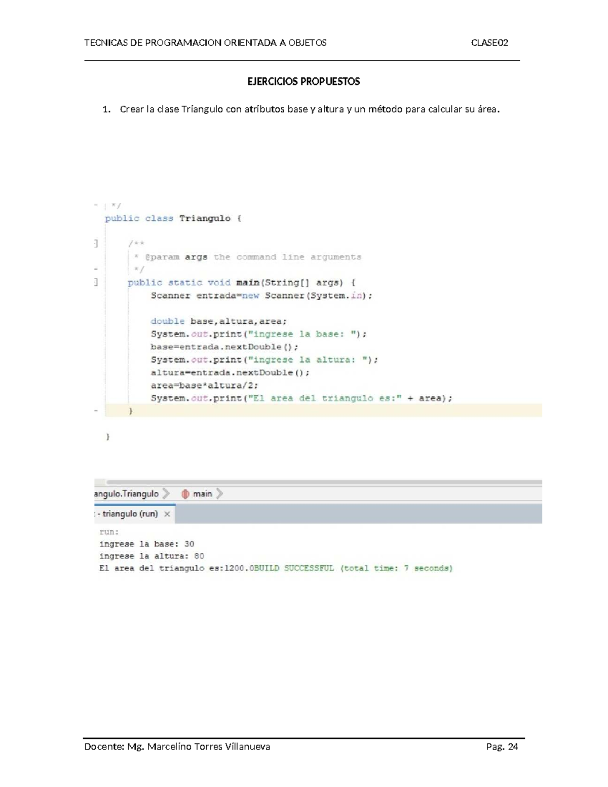 TECPROO CLASE02 EJERCICIOS PROPUESTOS DE PROGRAMACION ORIENTADA - Studocu