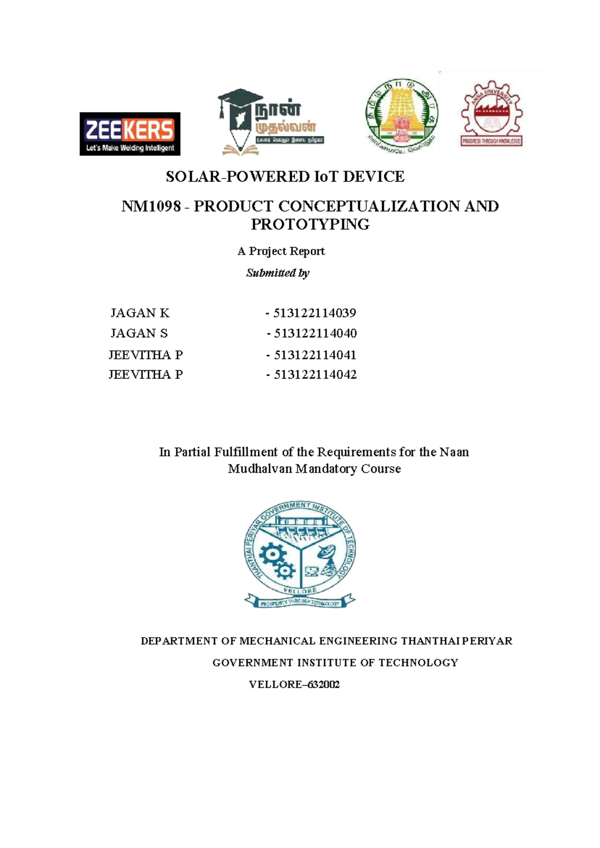 IoT Device NM1098: Solar-Powered Monitoring System Project Report - Studocu
