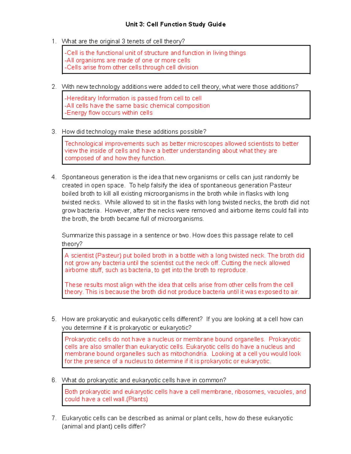 Unit 3: Cell Function Study Guide (ANS+Kramer) - Studocu