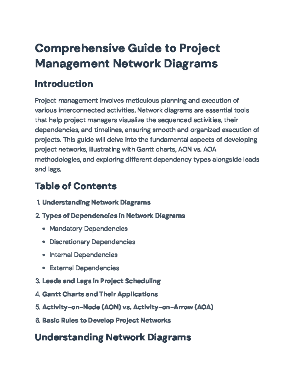 Comprehensive Guide to Project Management Network Diagrams: Essentials ...