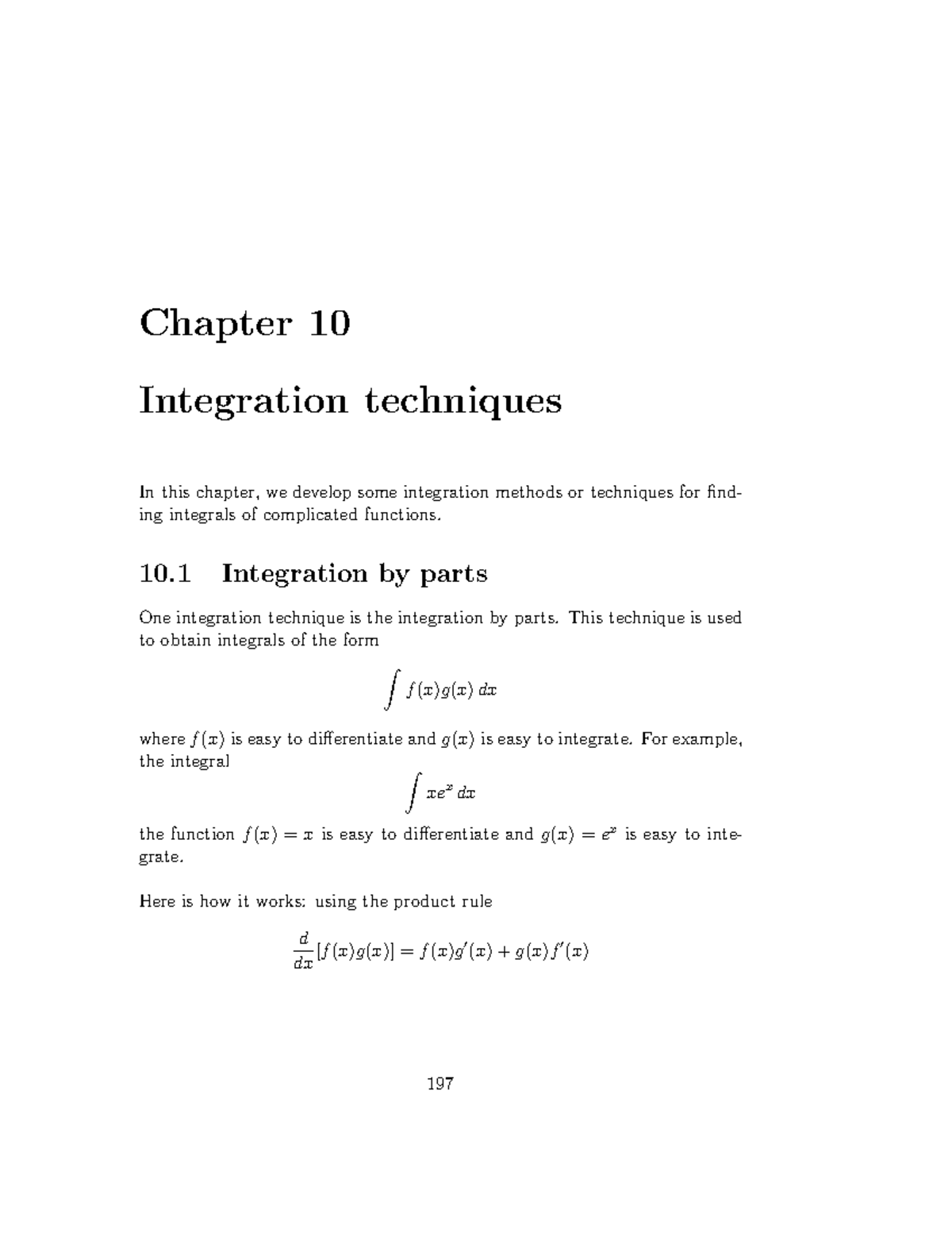 Maths 1038A Chapter 10: Integration Techniques and Methods - Studocu