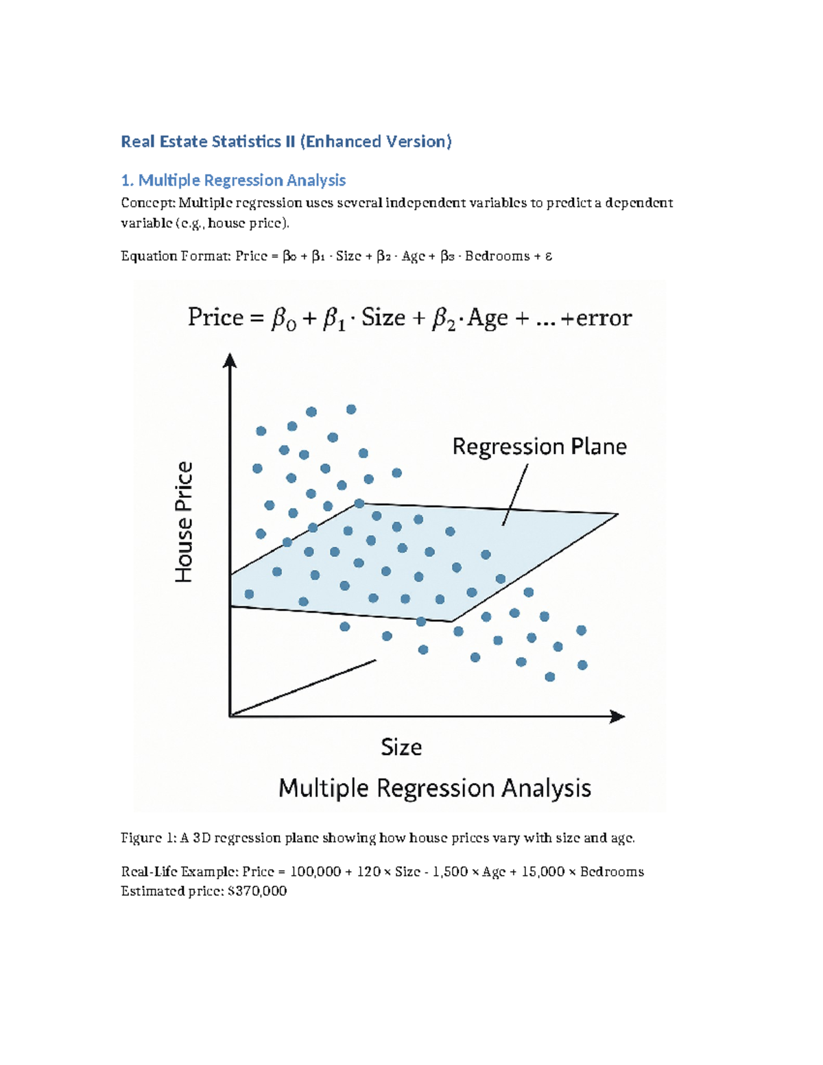 Real Estate Statistics II: Multiple Regression & Time Series Analysis ...
