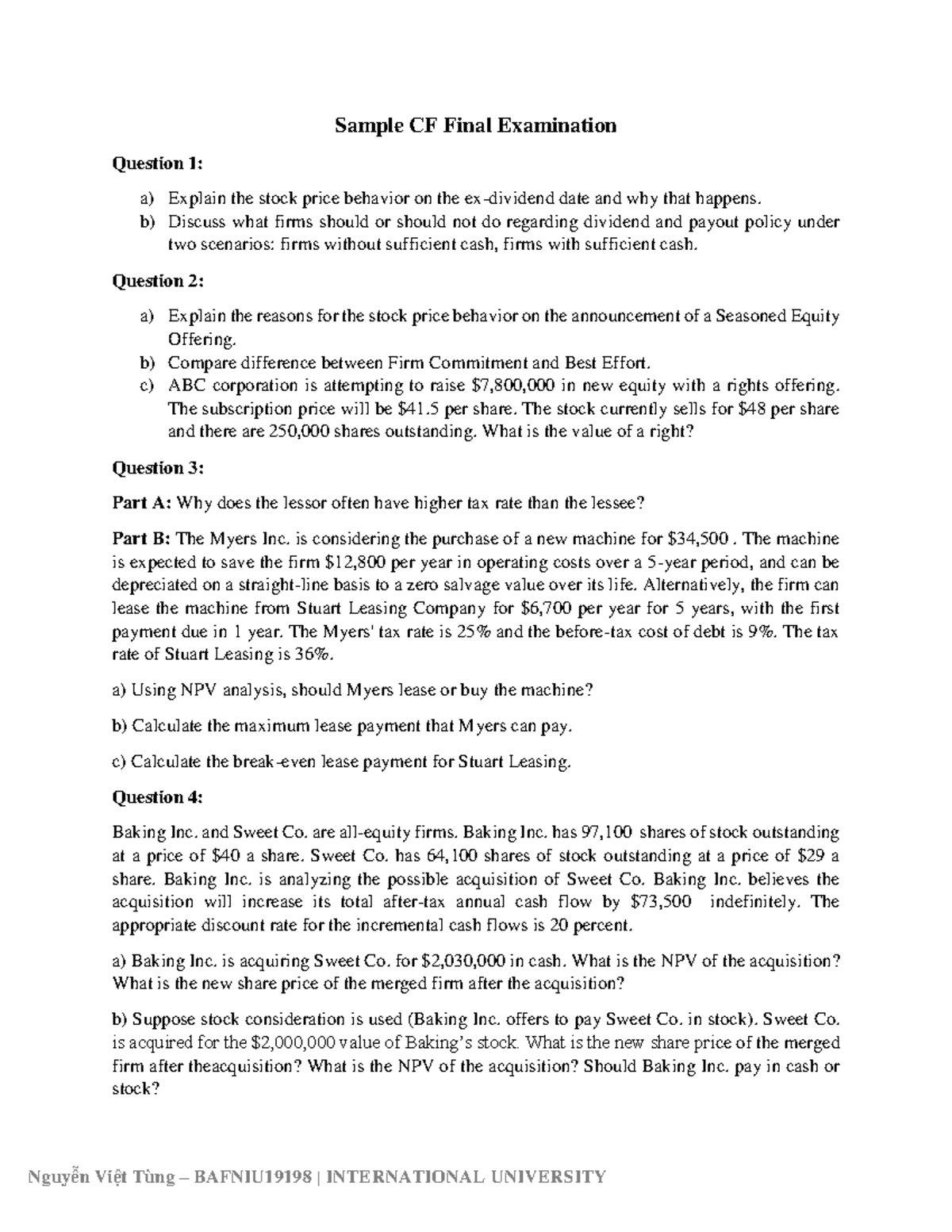 CF-571-Final Exam Sample Questions and Detailed Answers - Studocu