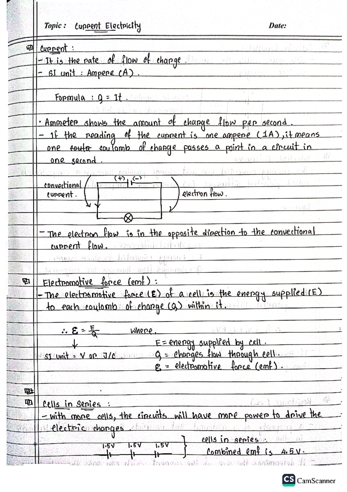 Electricity - O Level Physics Notes (2025/2026) for Candidates - Studocu