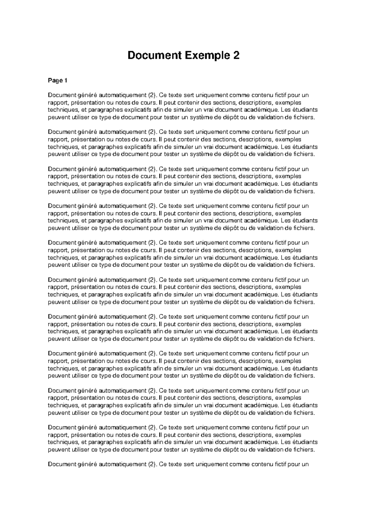 Exemple de Document Académique Fictif - Page 1 - Studocu