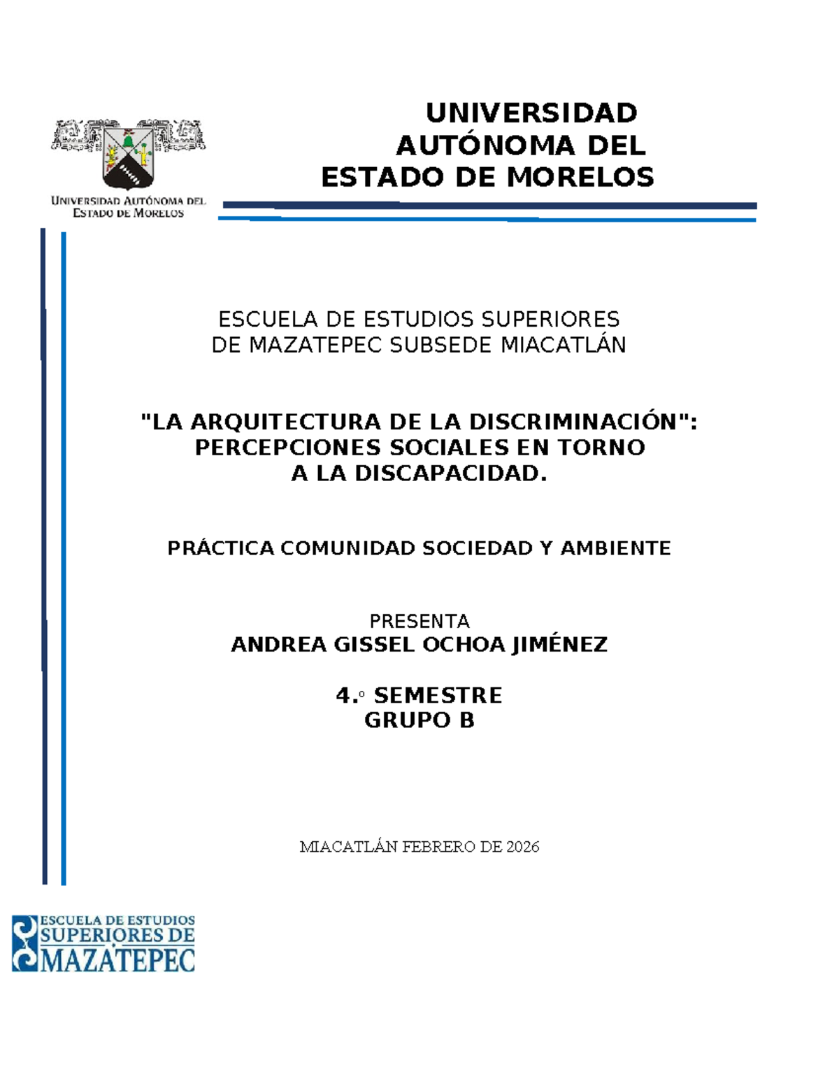 Diagnóstico de Percepciones Sociales sobre Discapacidad - PSIC 4º ...
