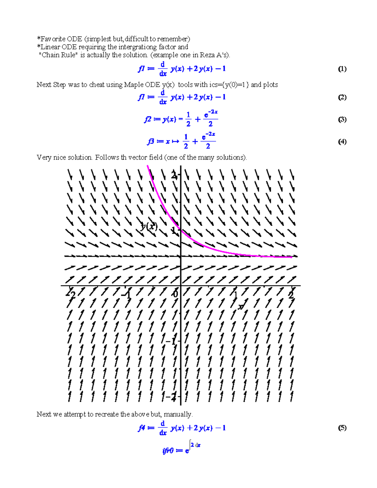 Fav ODE - Learn Waterloo Maple using ordinary differential equations ...
