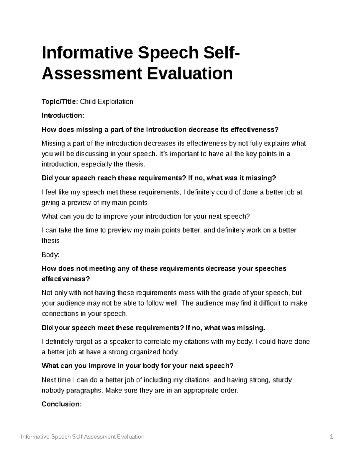 Informative Speech Self-Assessment Evaluation - Deprecated API usage ...