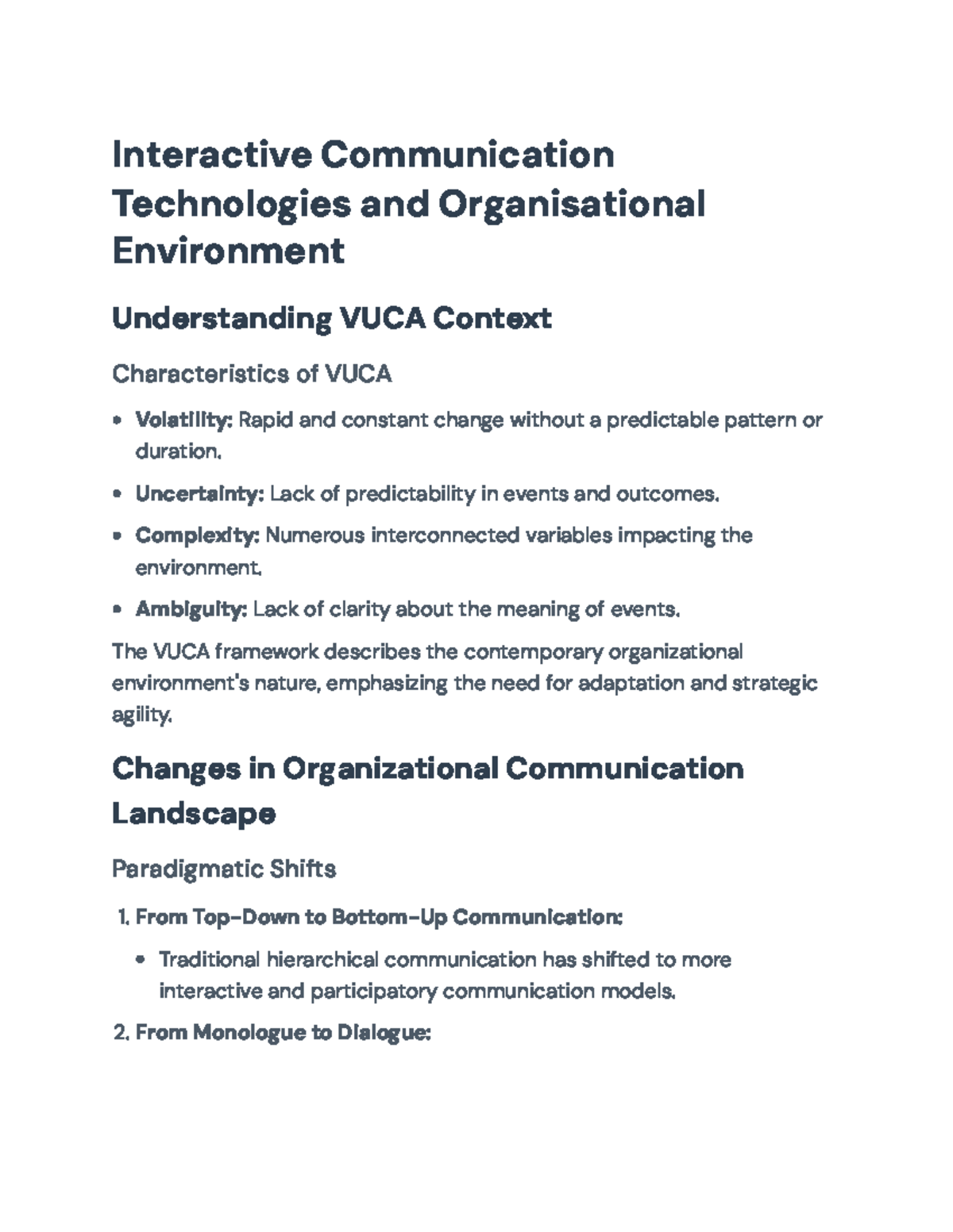 Understanding VUCA: Communication Shifts in Modern Organizations ...