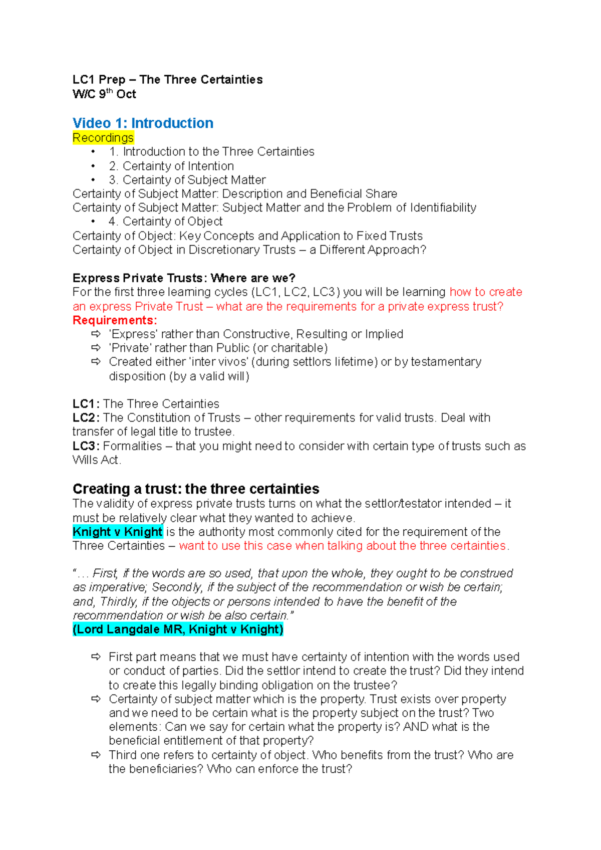 Lc1 - Learning cycle 1 seminar prep work - LC1 Prep – The Three ...