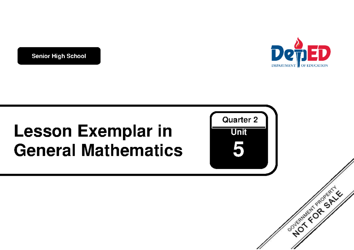 SHS GM Q2 LE5 - Lesson Exemplar on Linear & Quadratic Functions - Studocu