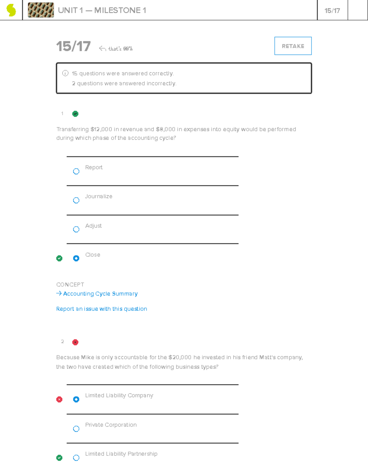 Unit 1 Milestone 1: Accounting Cycle and Key Concepts Review - Studocu