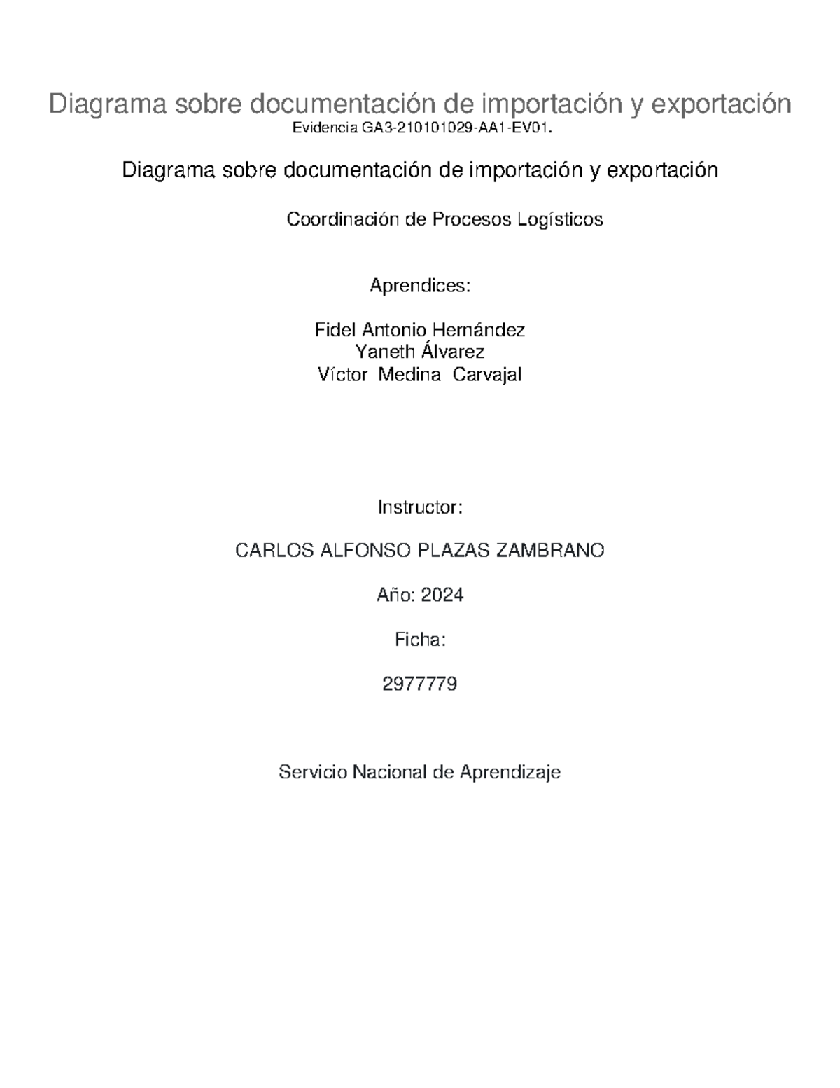 Diagrama de Documentación de Importación y Exportación GA3-210101029-AA1-EV01 - Studocu