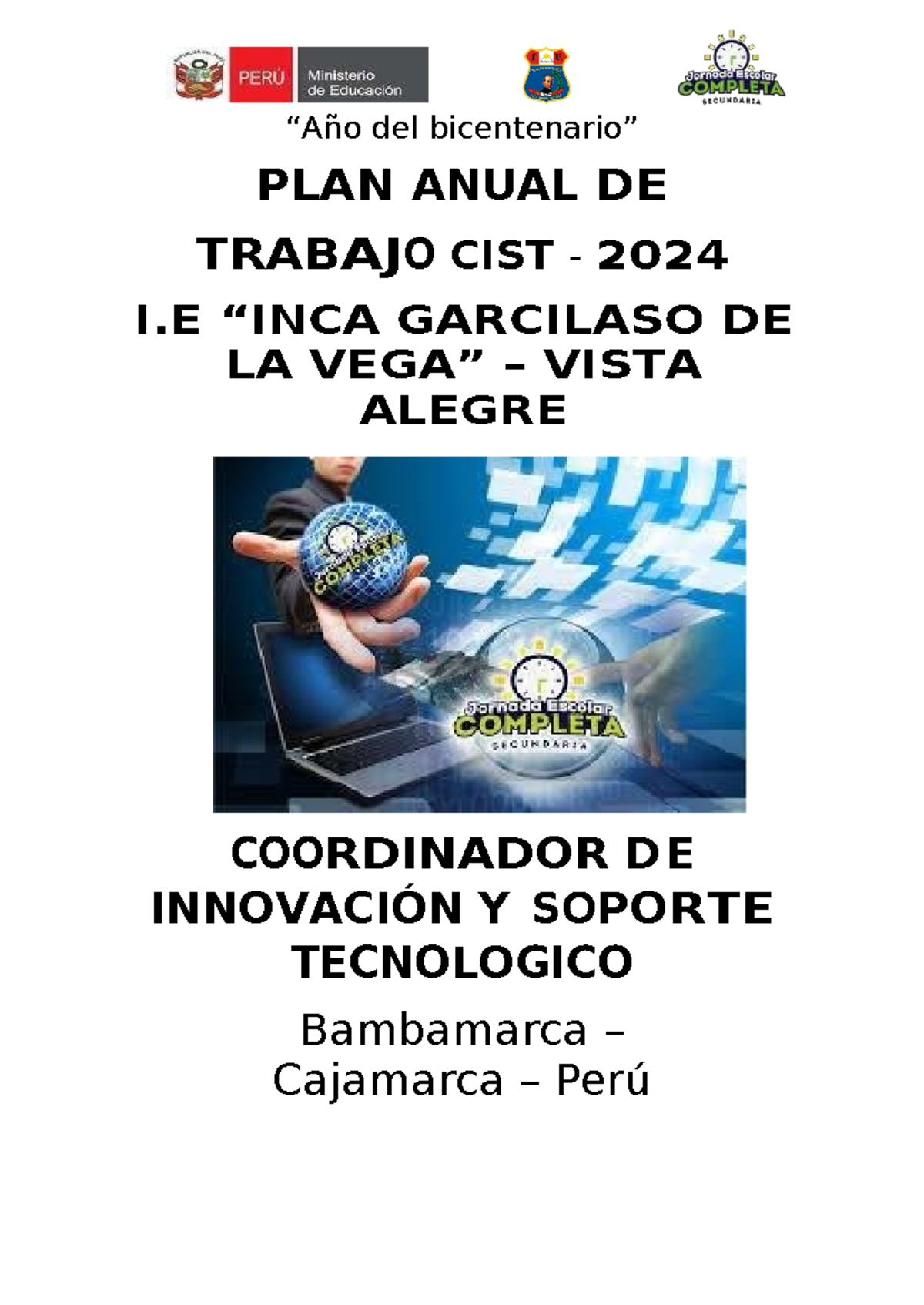 Plan Anual de Trabajo 2024 - CIST Inca Garcilaso de la Vega - Studocu