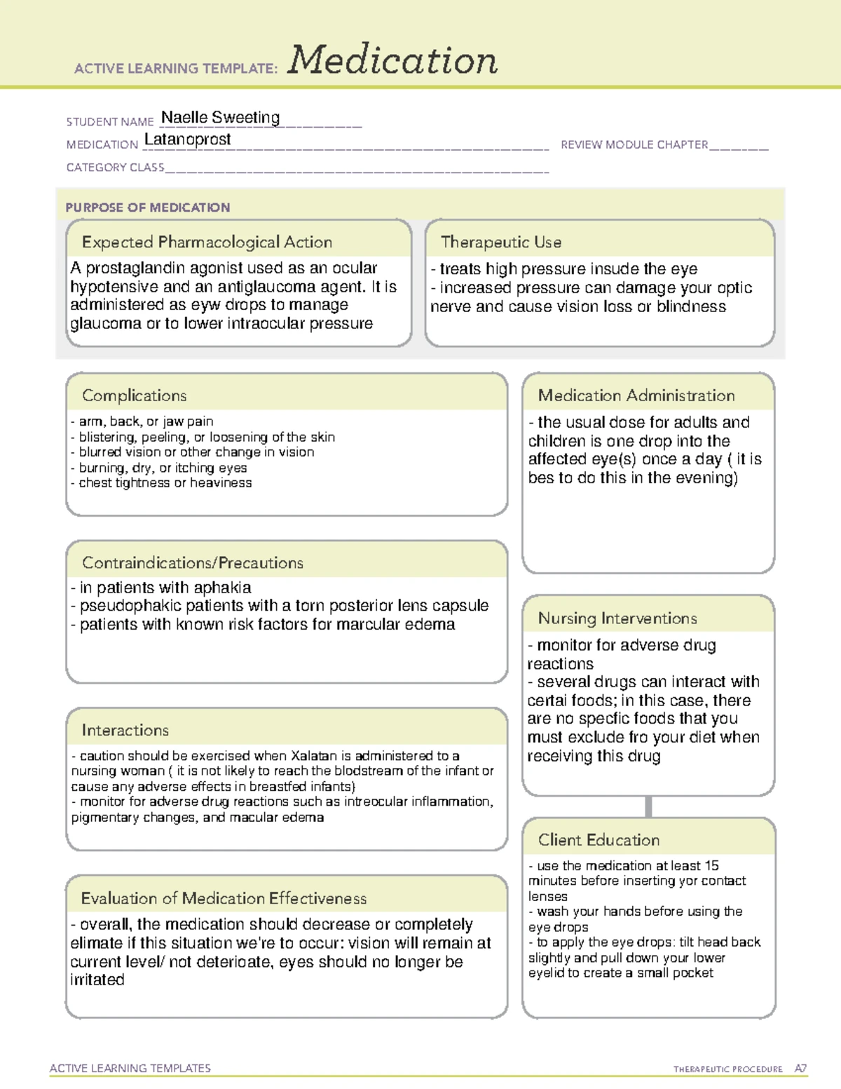 Active Learning Template medication - ACTIVE LEARNING TEMPLATES ...