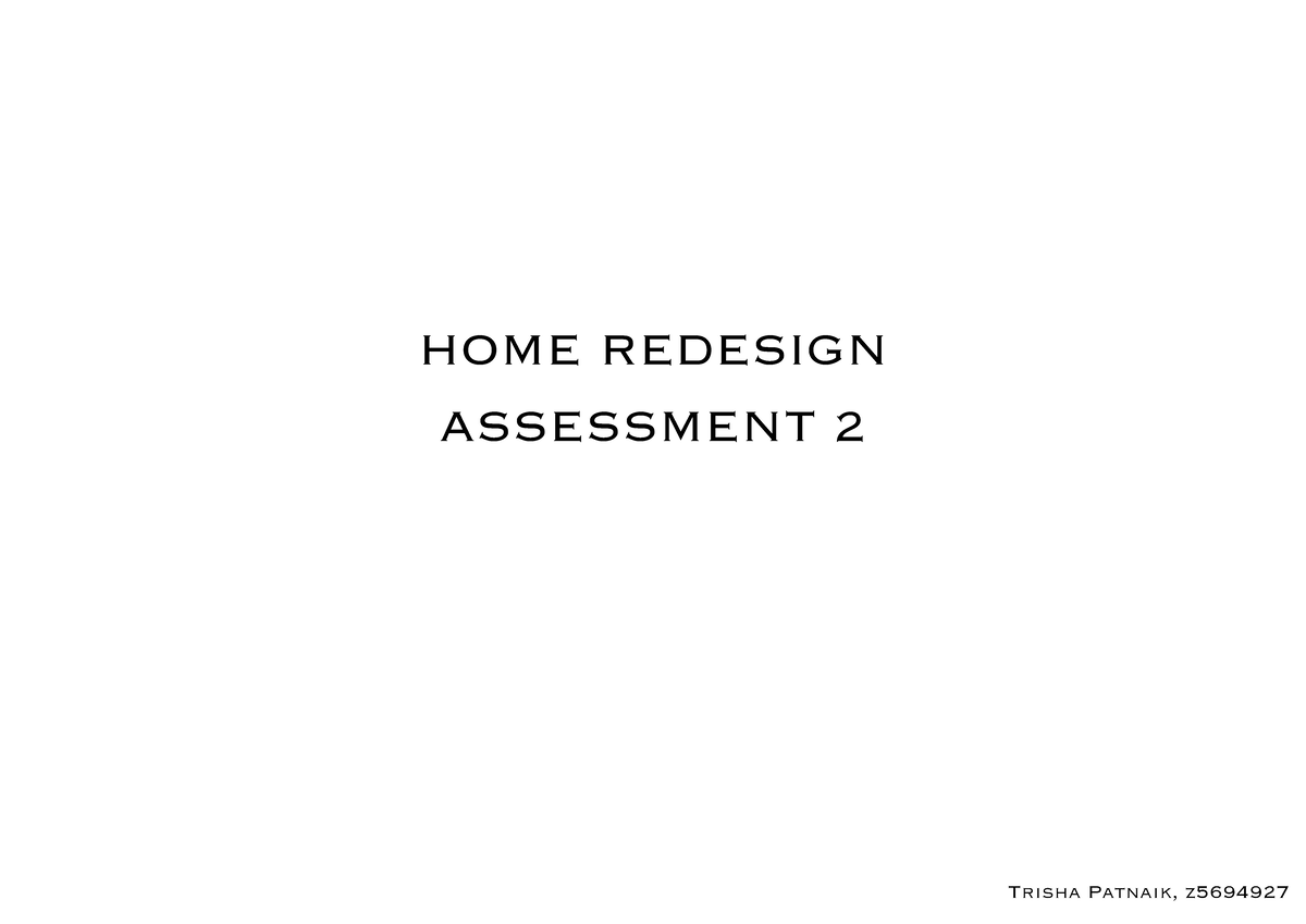 Home Redesign Assessment 2: Environmental Performance Critique ...