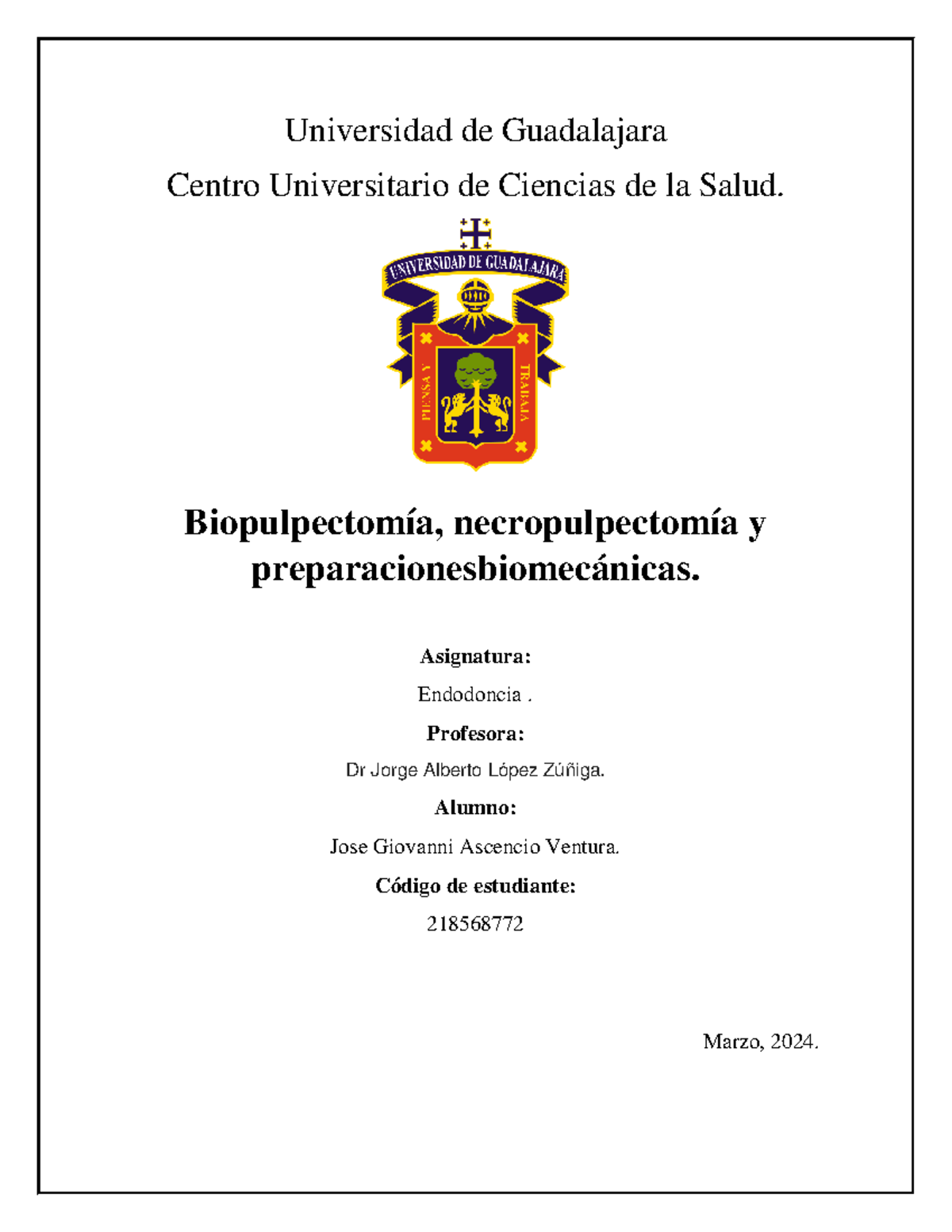 Título: "Endodoncia: Biopulpectomía y Necropulpectomía en Práctica ...