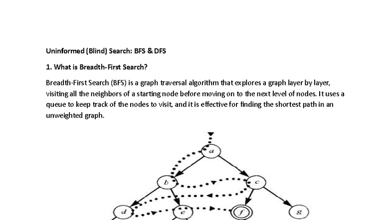 Lab2: Uninformed Search Algorithms - BFS & DFS Overview - Studocu