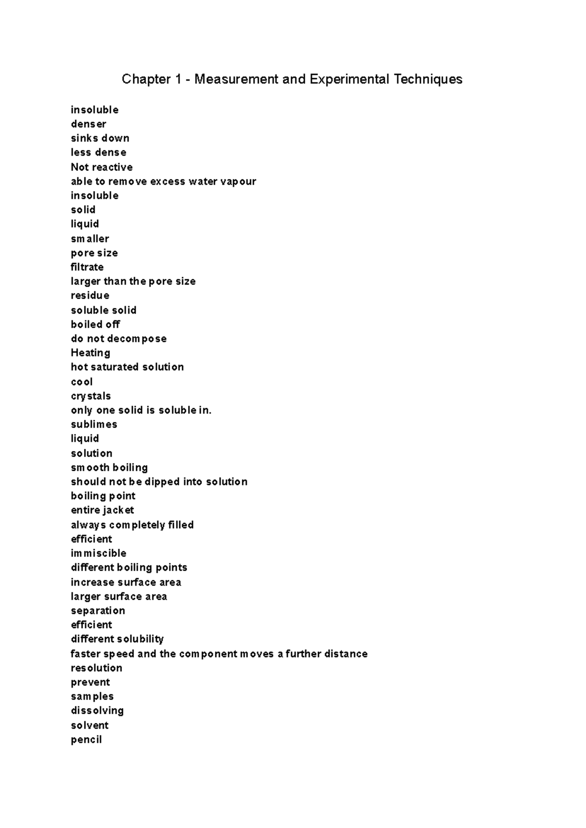 Chemistry Definitions: Key Concepts from Chapters 1, 3, 4, 8, 10, 13 ...