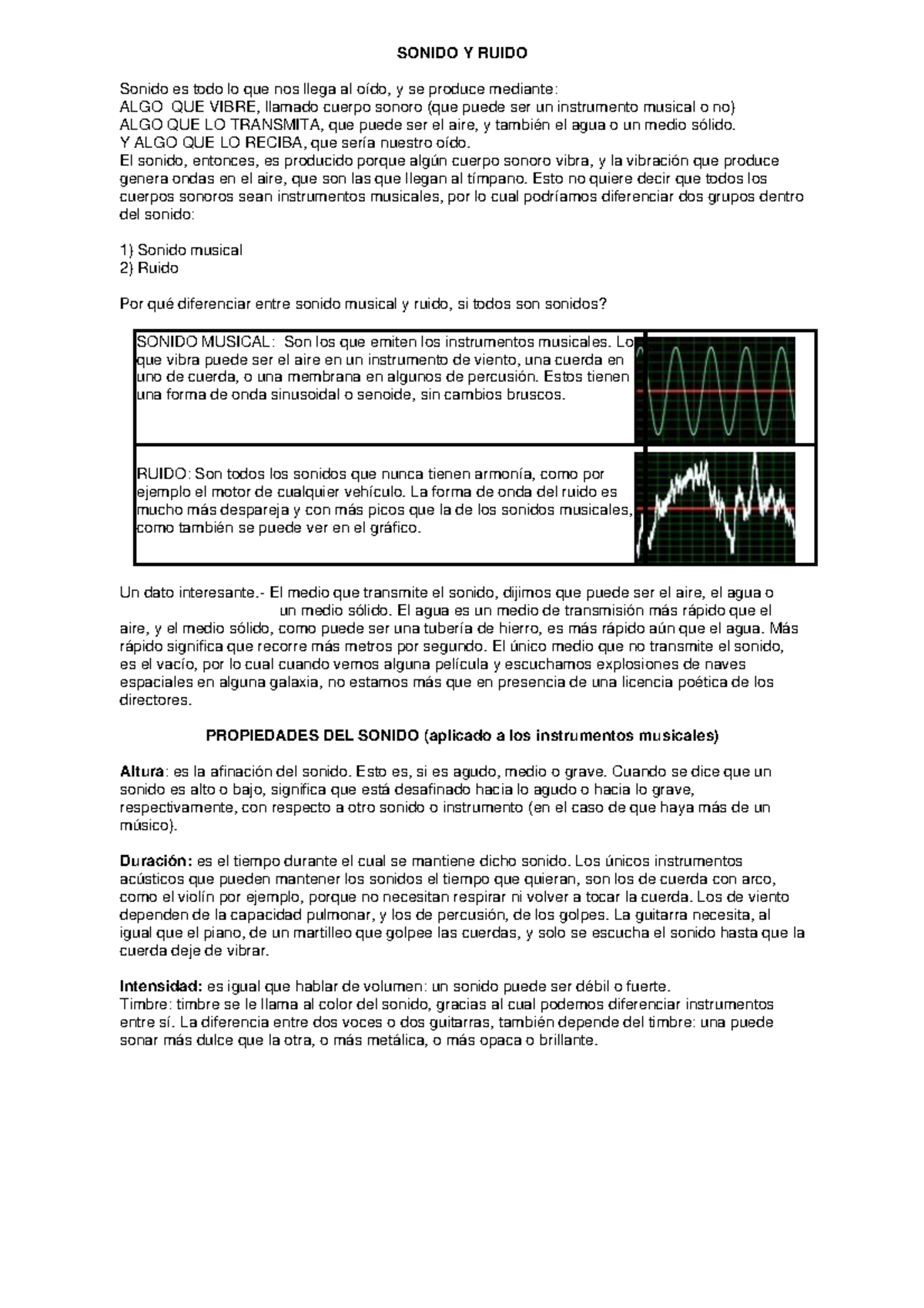 SONIDO Y RUIDO: Conceptos Fundamentales en Música (MUS 101) - Studocu