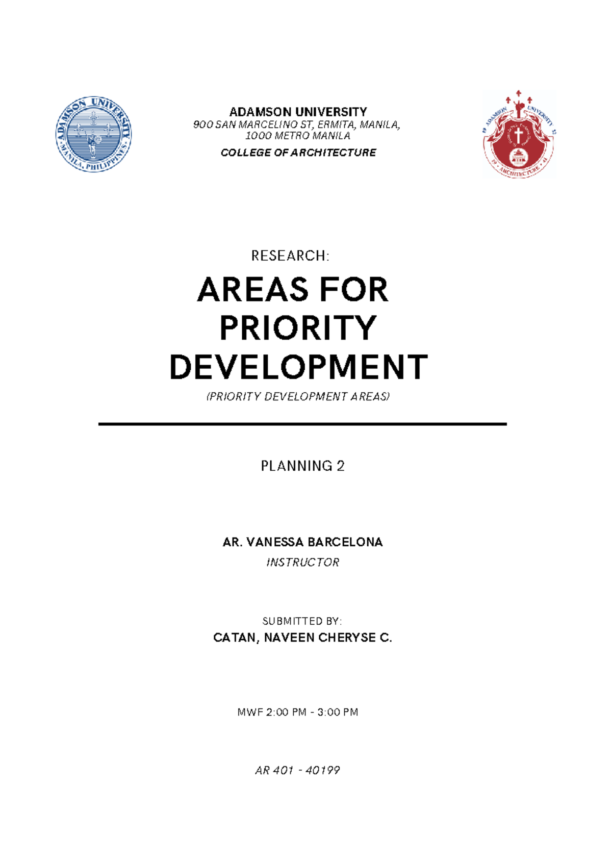 APD - APD - AREAS FOR PRIORITY DEVELOPMENT RESEARCH: PLANNING 2 AR ...