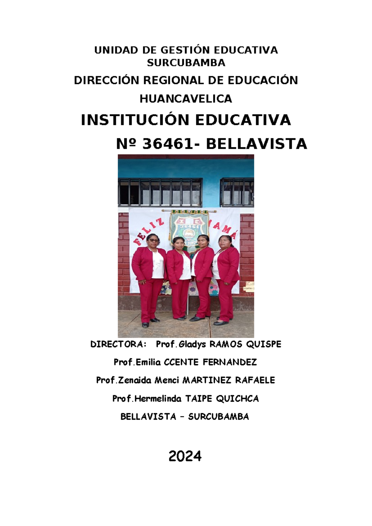 Documento de Gestión Articulado I.E. 36461 Bellavista 2024 - Studocu