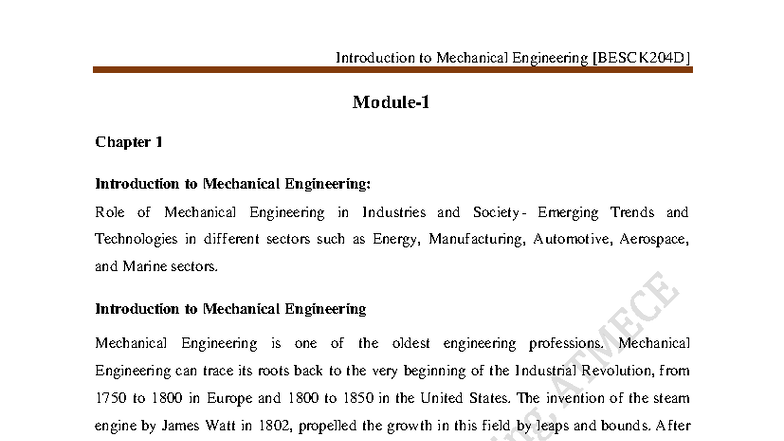 ME 101: Intro to Mechanical Engineering - Chapter 1 Overview and Trends ...