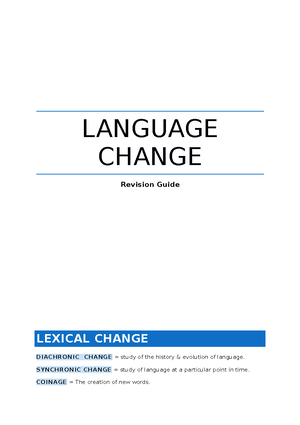 Theories of Language Change - Table - ANALYSIS/EVALUATION OF THEORIES ...
