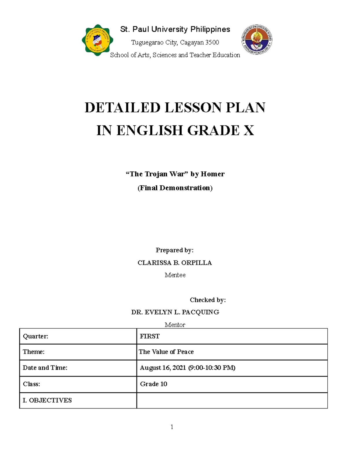 Final Demo Lesson Plan on "The Trojan War" (EN10) by Clarissa Orpilla ...