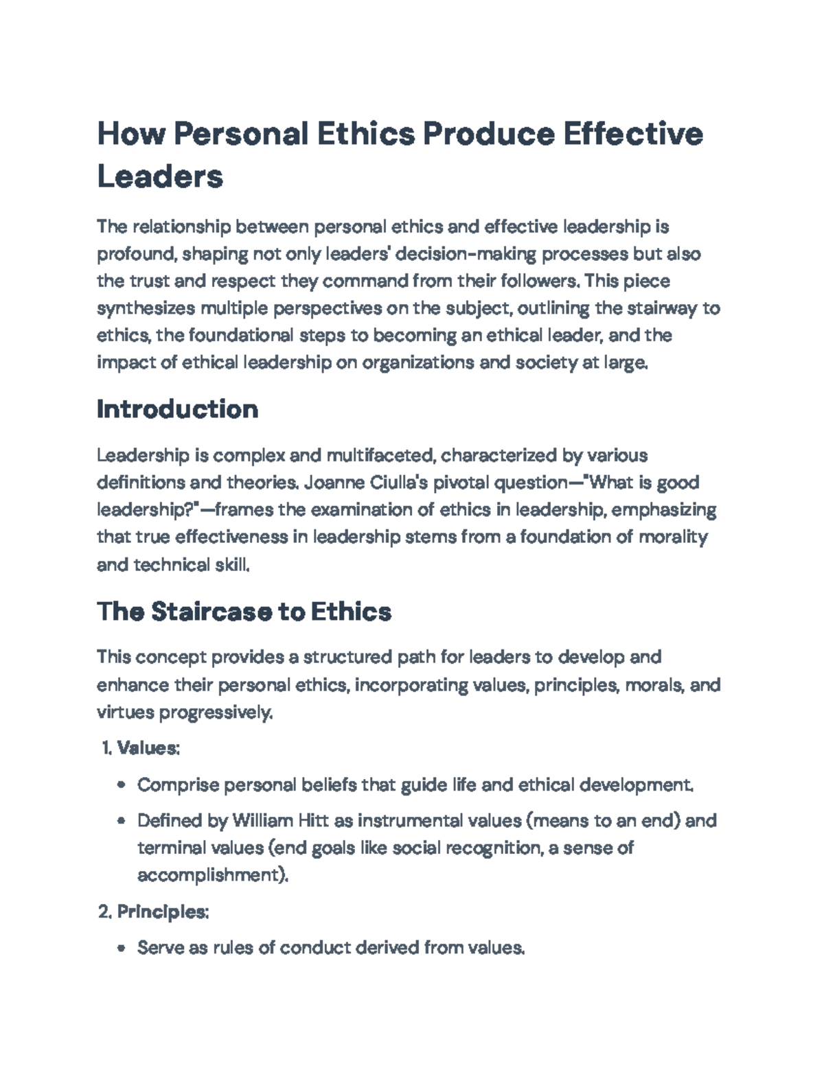 How Personal Ethics Shape Effective Leadership: A Comprehensive Guide ...