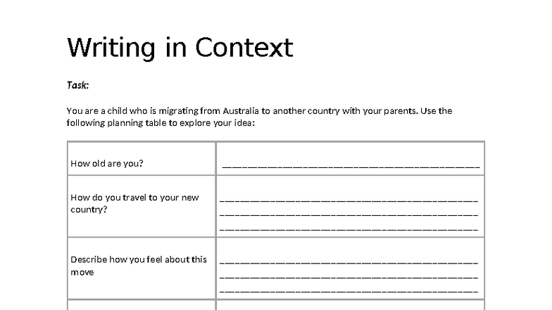 12 Child Migration Task (002) - Writing in Context Task: You are a ...