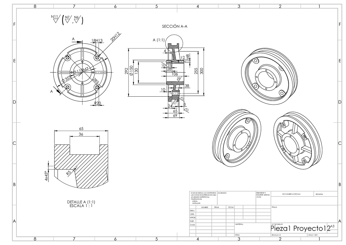 Rueda Portante - Modelado y Dibujo en SolidWorks (Dibujo Técnico) - Studocu