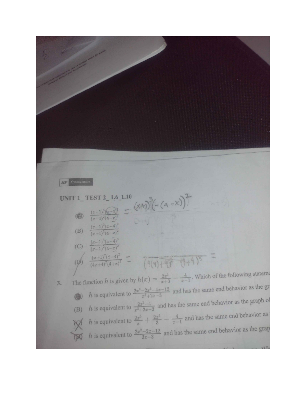 Rational Functions & Vertical Asymptotes: AP Unit 1 Test 2 Analysis ...