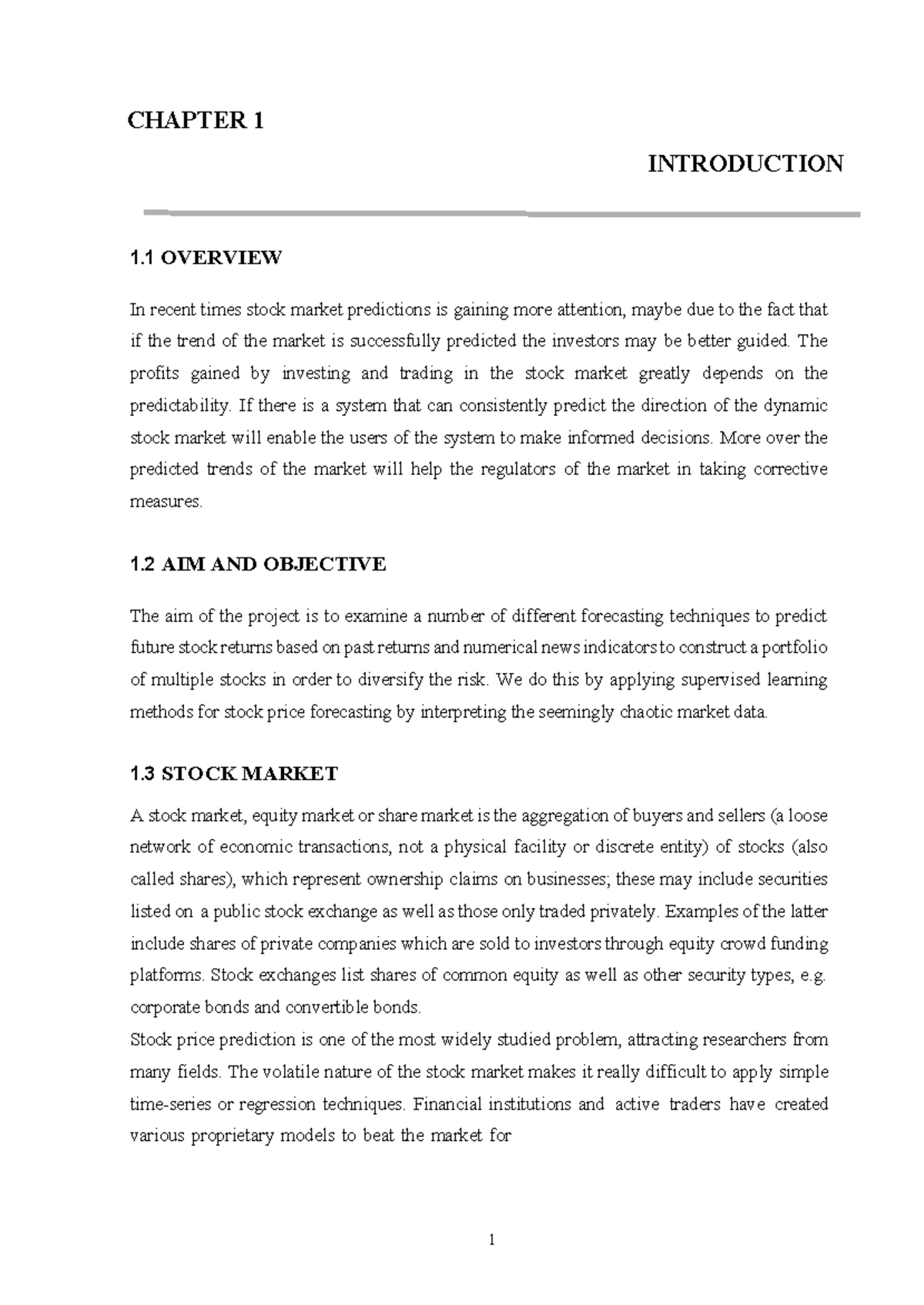 Stock Market Prediction Techniques: A Comprehensive Overview (Course ...