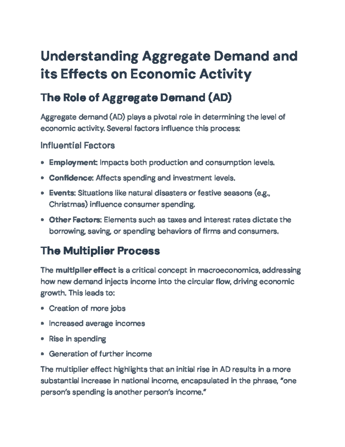 Understanding Aggregate Demand and Its Economic Implications: AD ...