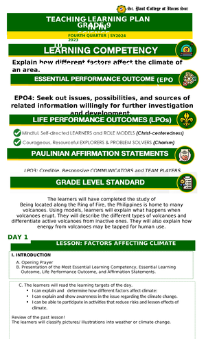 Molar mass in detailed lesson plan - St. Paul College of Ilocos Sur ...