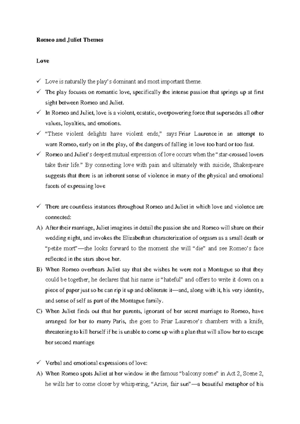 ENG 202 - Themes in "Romeo and Juliet" by Shakespeare - Studocu