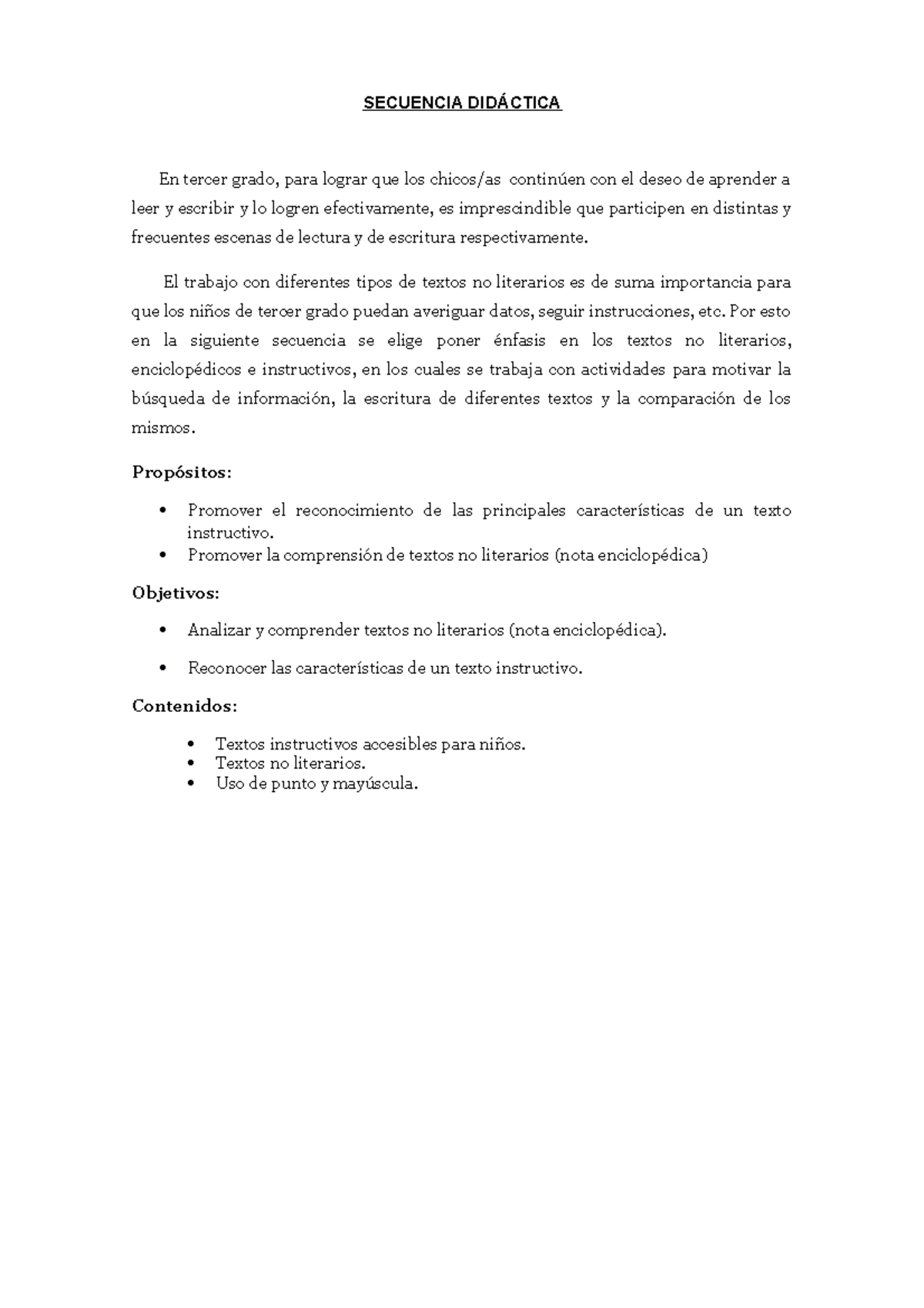 Secuencia Didáctica: Texto Instructivo para 3er Grado - LENGUA - Studocu