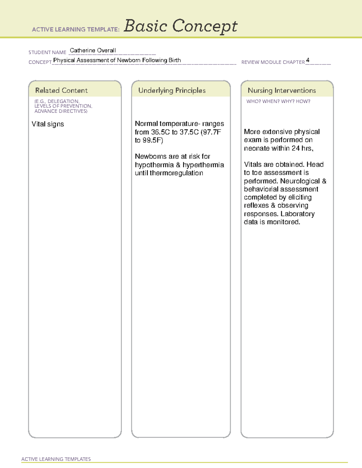 Basic concept vitals - NUR 1021C - ACTIVE LEARNING TEMPLATES Basic ...