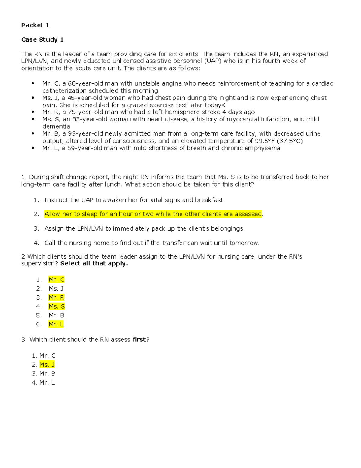 NRP HW Week 1 Part 1 - Case Study Analysis and Care Planning - Studocu