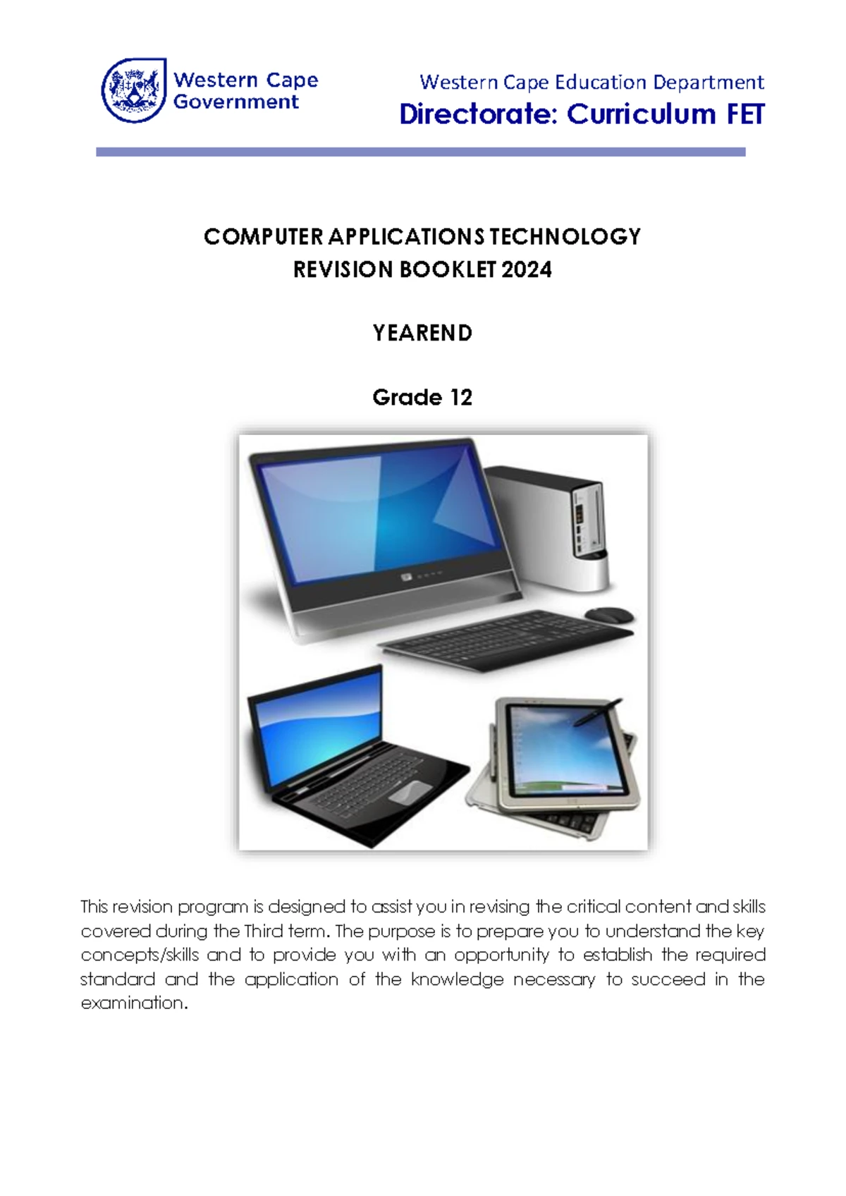 CAT Grade 12 Revision Term 1 2024 - Western Cape Education Department ...