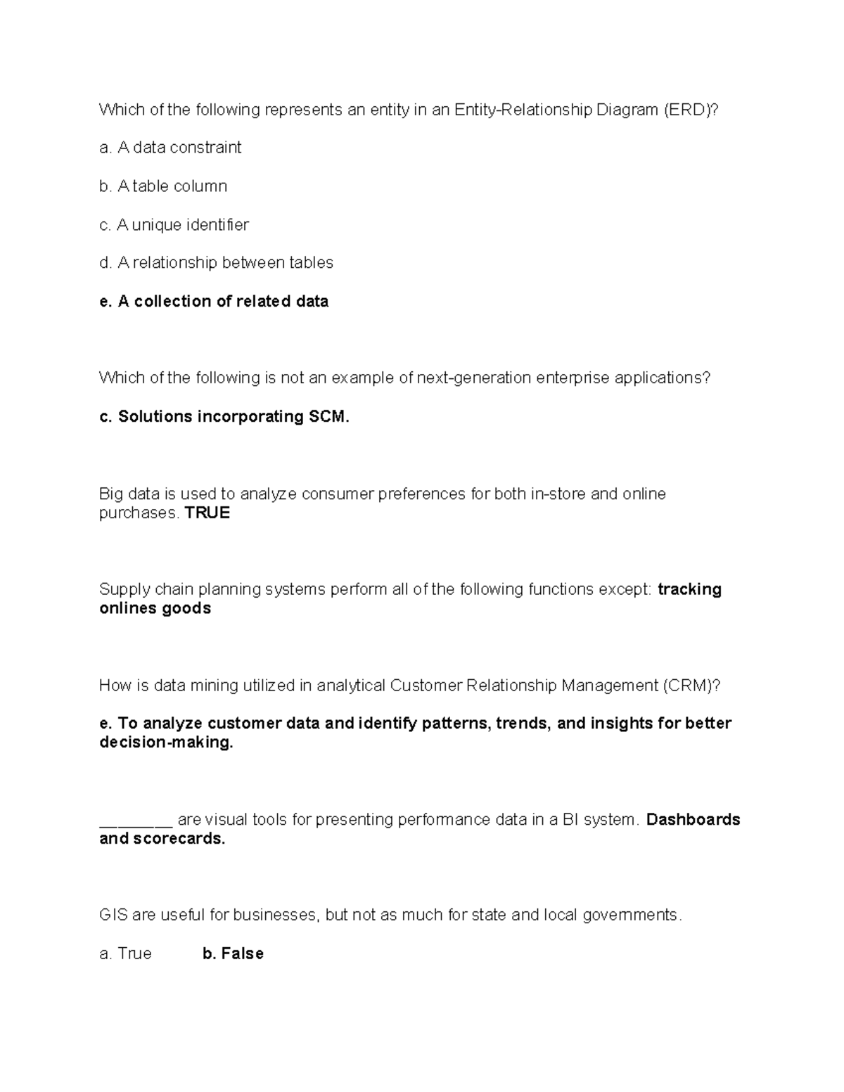 MIS-of-TM - good - Which of the following represents an entity in an ...