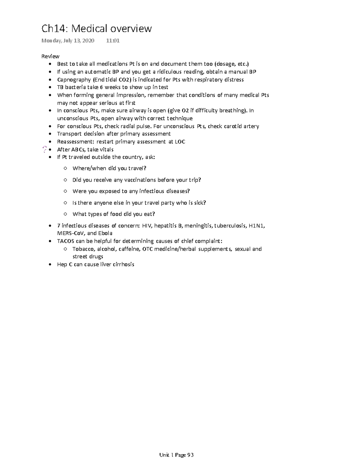 Ch14 Medical Overview: Emergency Care for Sick and Injured Patients ...