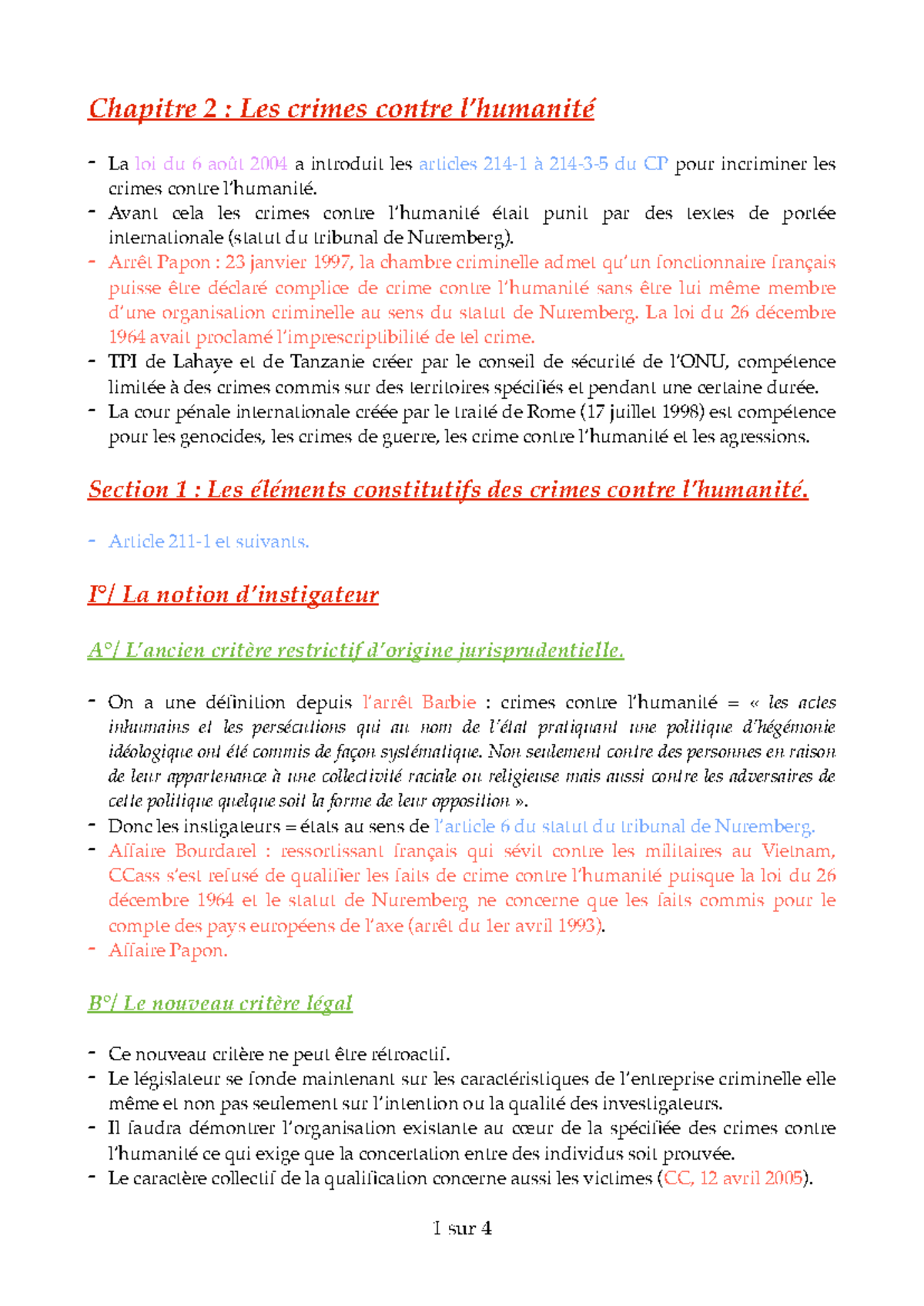 Chapitre 2 : Les Crimes Contre l’Humanité et leurs Éléments ...