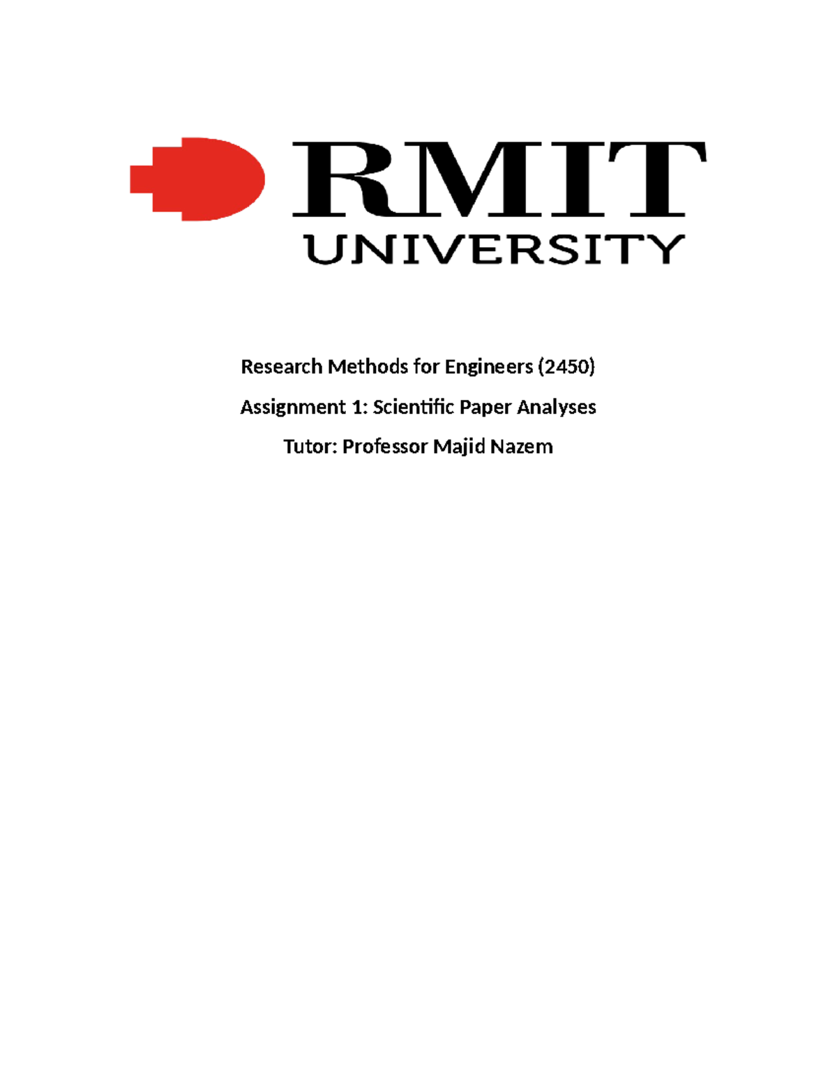 Rmmmit Research Methods - EEET2449 - Research Methods for Engineers ...