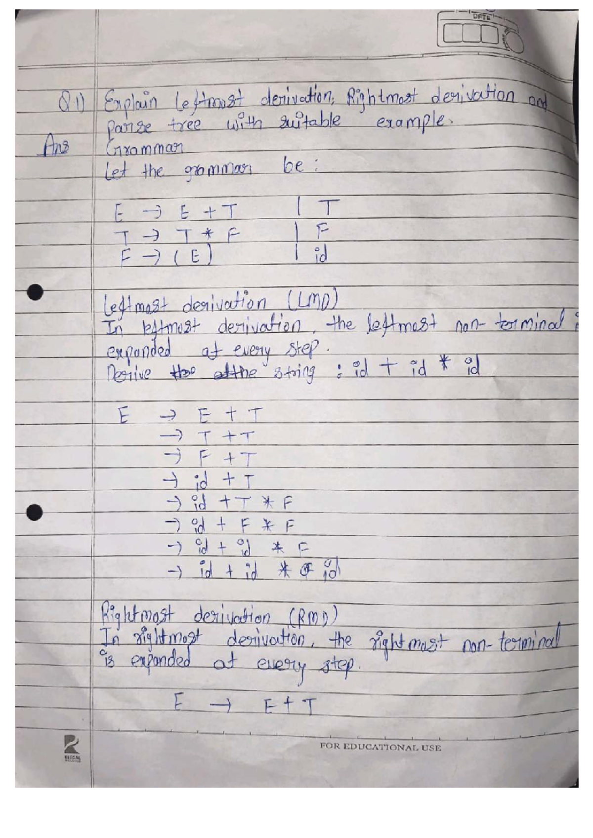 Assignment 2: Compiler Design - Derivations & Code Optimization ...
