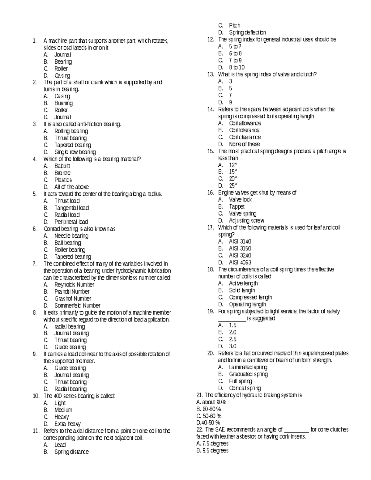Duaso-MD-Elements: Answer Key for Mechanical Components Quiz - Studocu