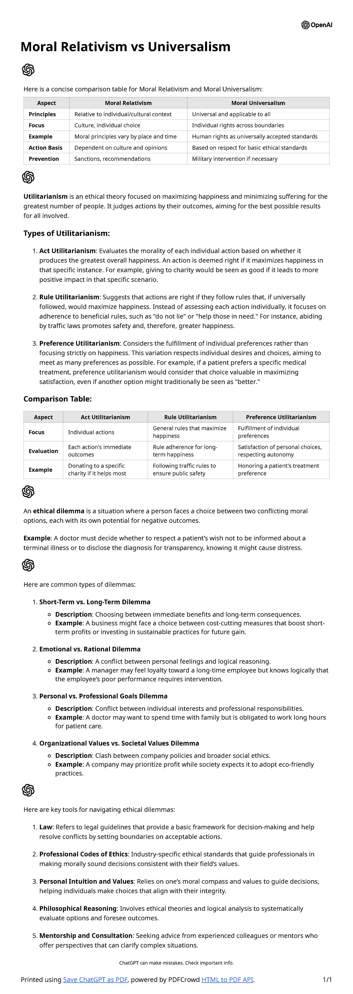 Moral Relativism vs Universalism: Key Insights and Comparisons - Studocu